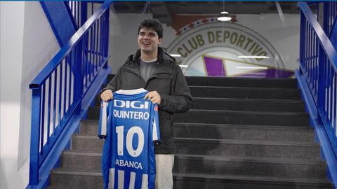 Así disfrutó Íñigo Quintero de la victoria del Dépor frente al Logroñés