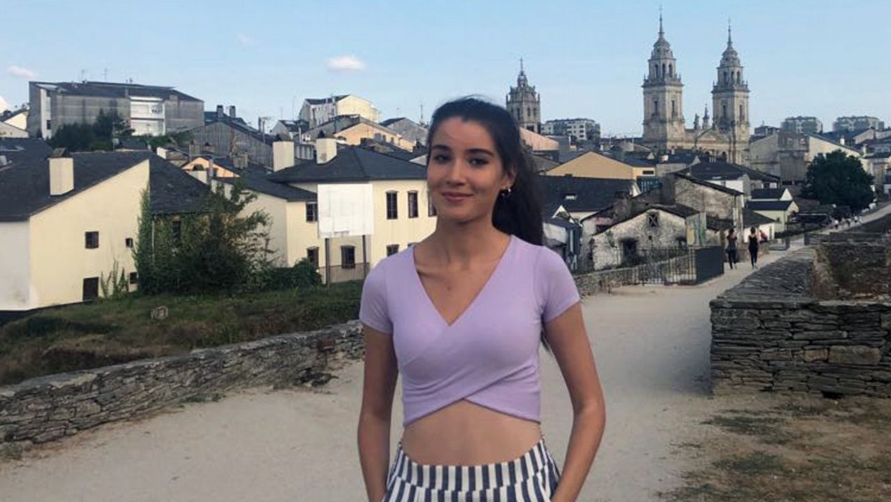 Miss Lugo, en el desfile de moda de este sábado en Monforte
