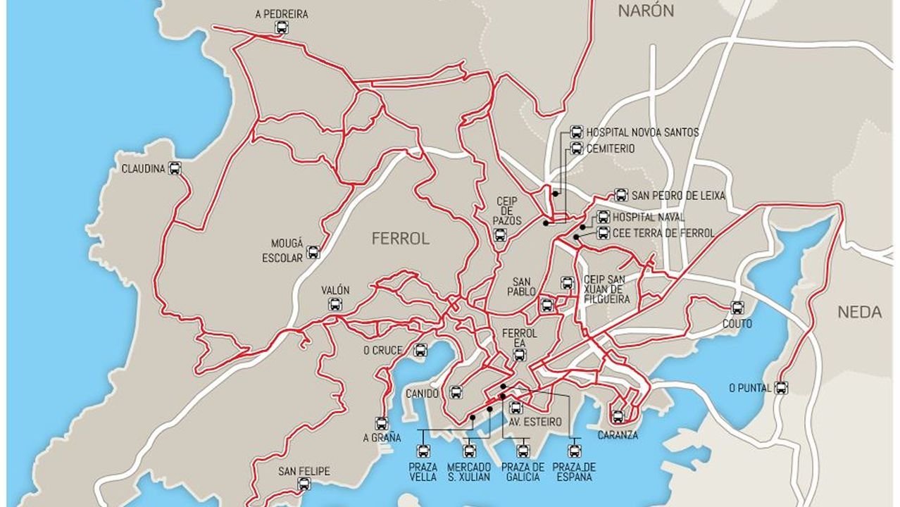 Los buses grises de Alsa circulan ya por Ferrol tras el estreno del ...