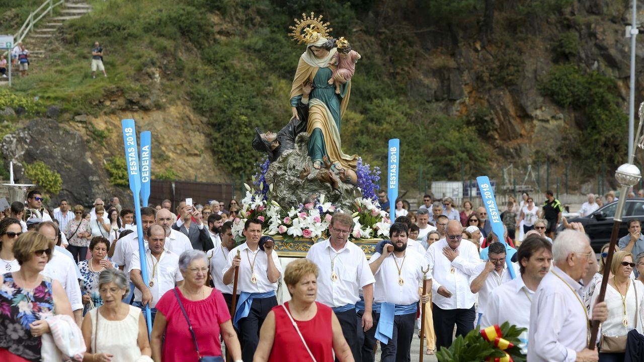 Cedeira rinde tributo a la Virxe do Mar con la procesión marítima